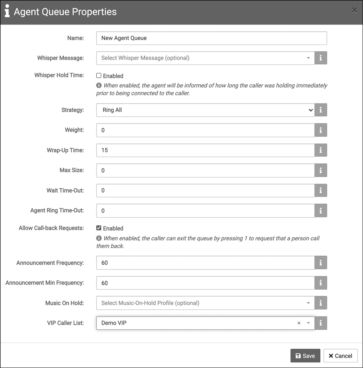 Call Queue Properties in AccuRoute | RingSquared