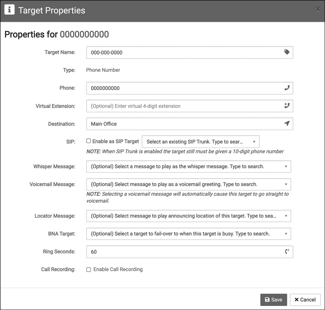 Target Properties in AccuRoute | RingSquared